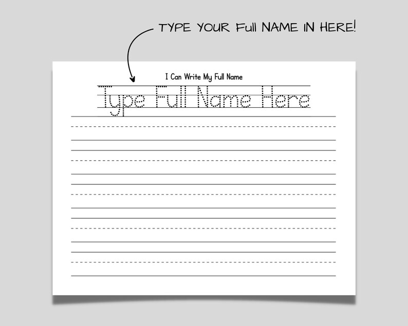 Custom Name Tracing Packet, Handwriting Practice, Name Writing, Name ...