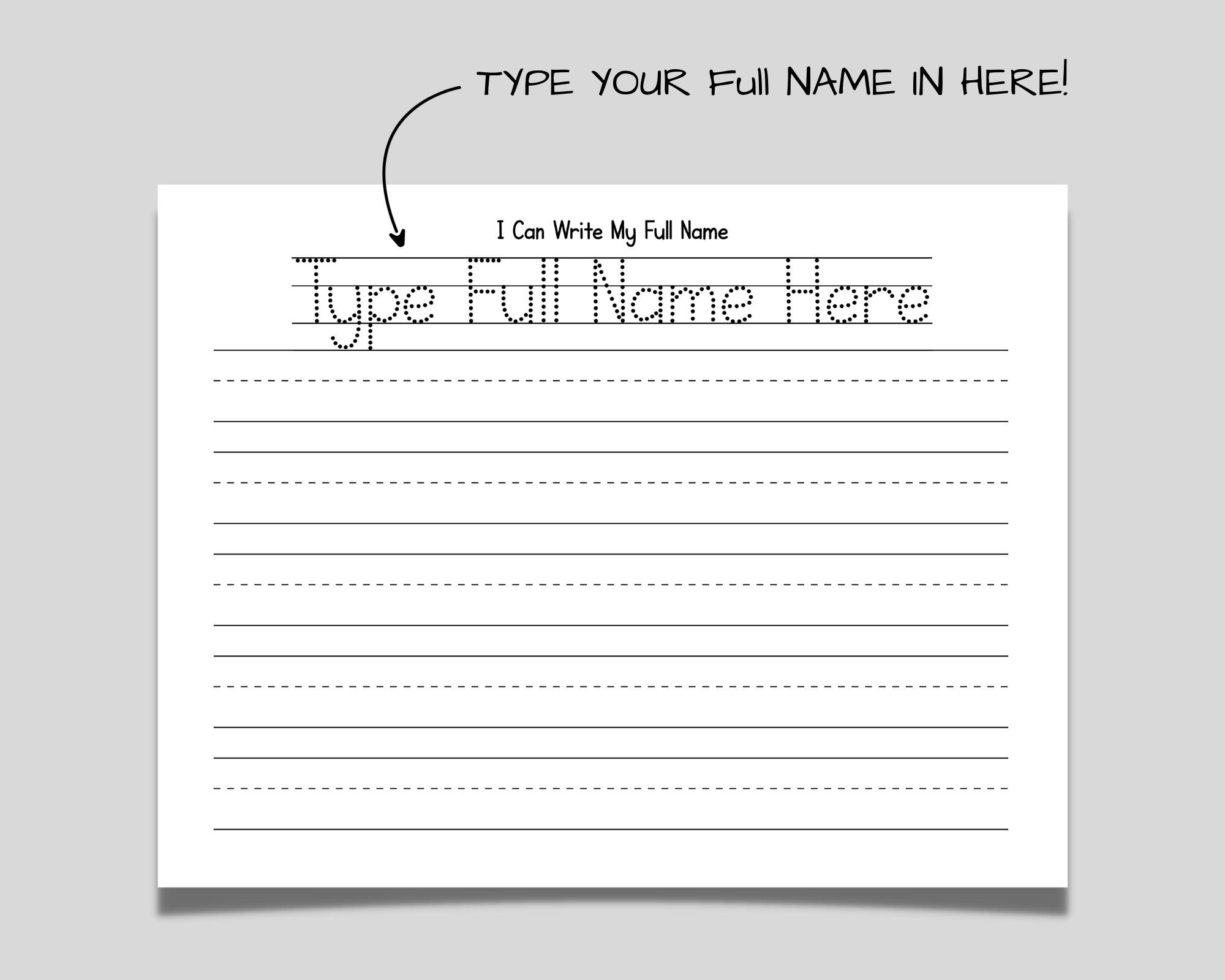 Custom Name Tracing Packet Handwriting Practice Name - Etsy