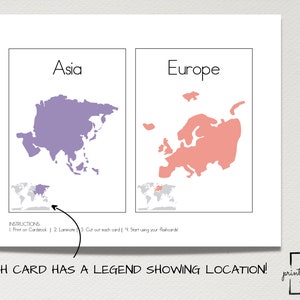 Continents Bundle, Flashcards, Matching, Coloring Pages, Homeschool ...