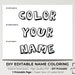 Custom Name Coloring Sheet, Handwriting Practice, Name Writing, Name ...