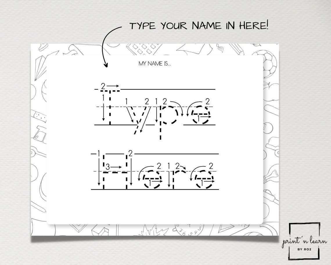 Custom Name Tracing Sheet, Handwriting Practice, Name Writing, Name ...