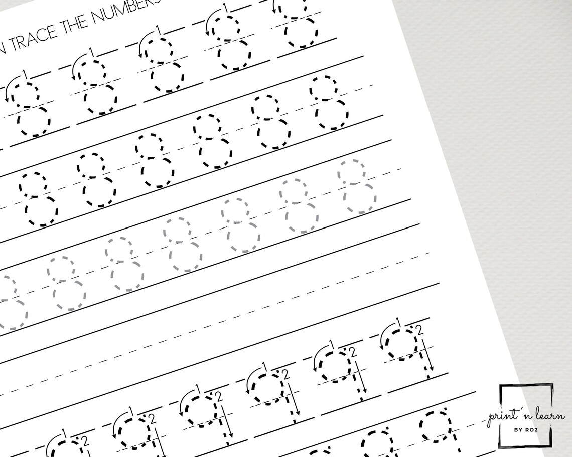 Numbers Worksheet, Handwriting Practice, Number Writing, Number Tracing ...