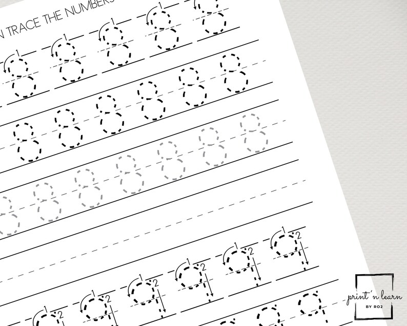 Numbers Worksheet, Handwriting Practice, Number Writing, Number Tracing ...