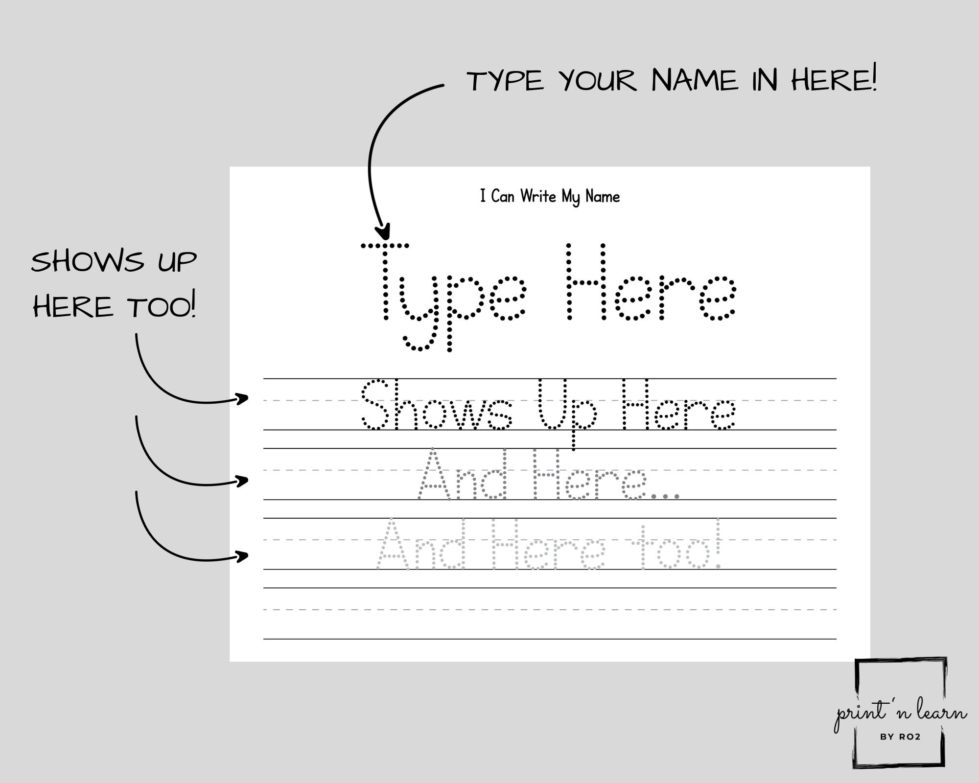 Custom Name Tracing Packet, Handwriting Practice, Name Writing, Name ...