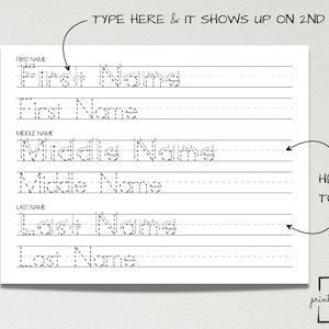 Custom Name Tracing Packet, Handwriting Practice, Name Writing, Name ...