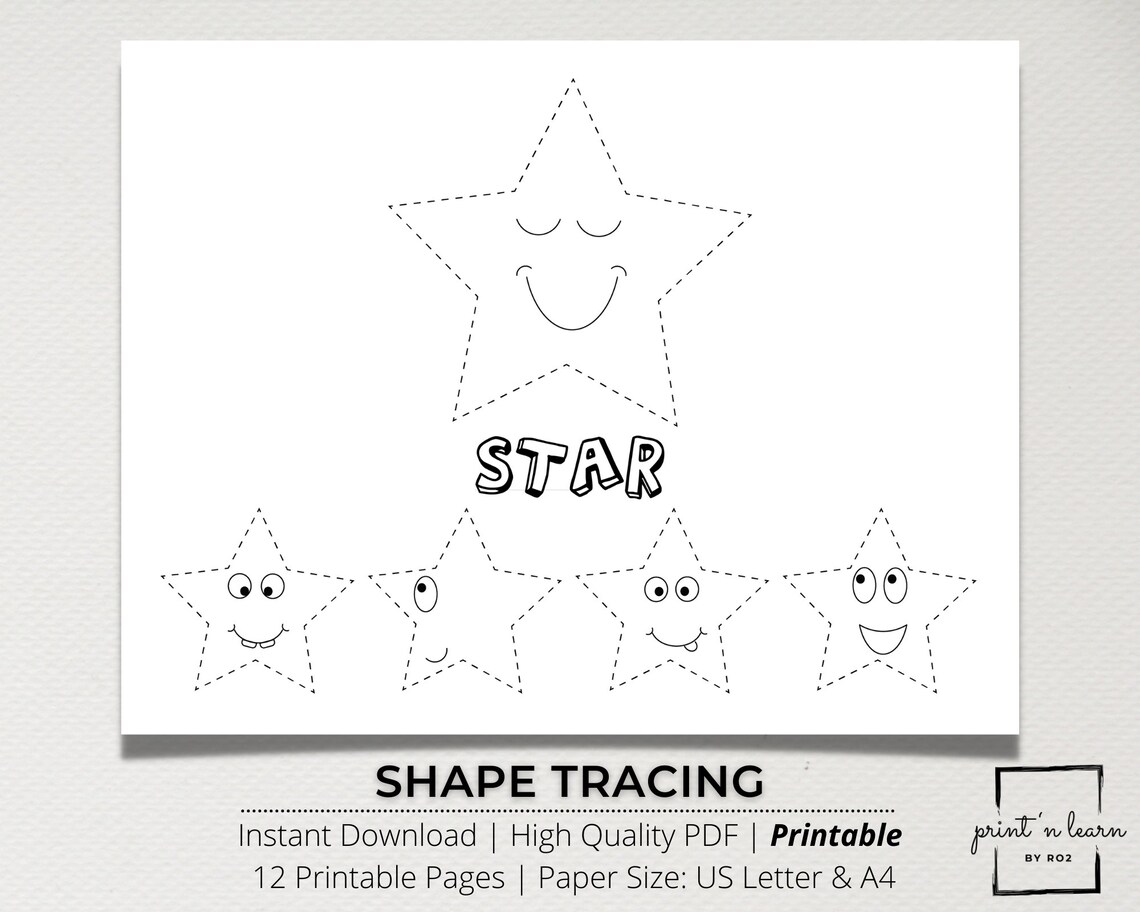 Shape Tracing, Basic Shapes Worksheet, Preschool Shape Tracing, Shapes ...