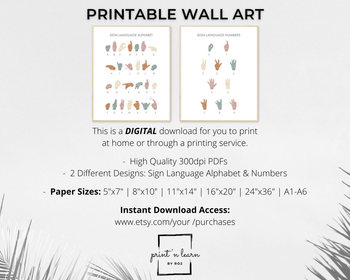 ASL American Sign Language Homeschool Printables | Etsy
