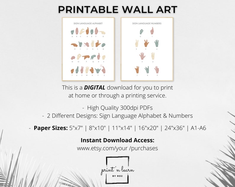 ASL American Sign Language Homeschool Printables | Etsy