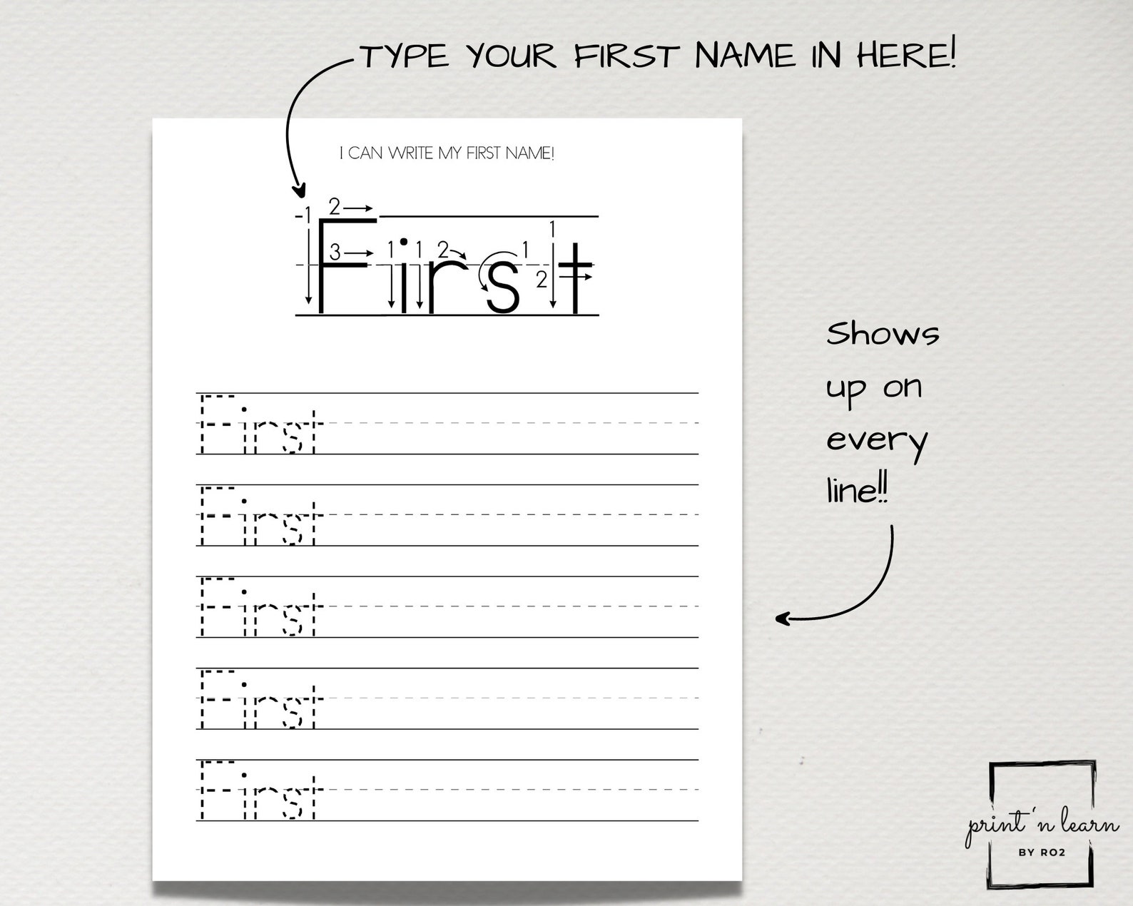 Custom Name Tracing Sheet, Handwriting Practice, Name Writing, Name ...