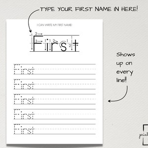 Custom Name Tracing Sheet, Handwriting Practice, Name Writing, Name ...