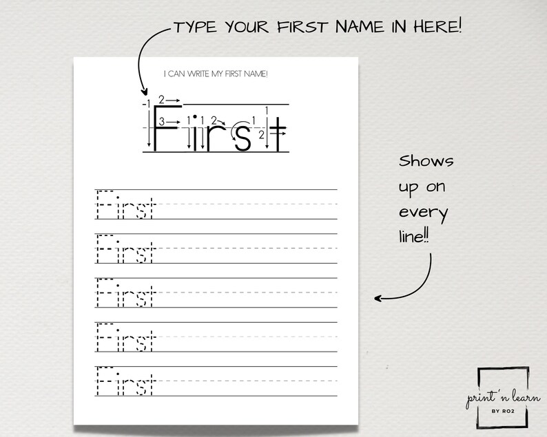 Custom Name Tracing Sheet, Handwriting Practice, Name Writing, Name ...