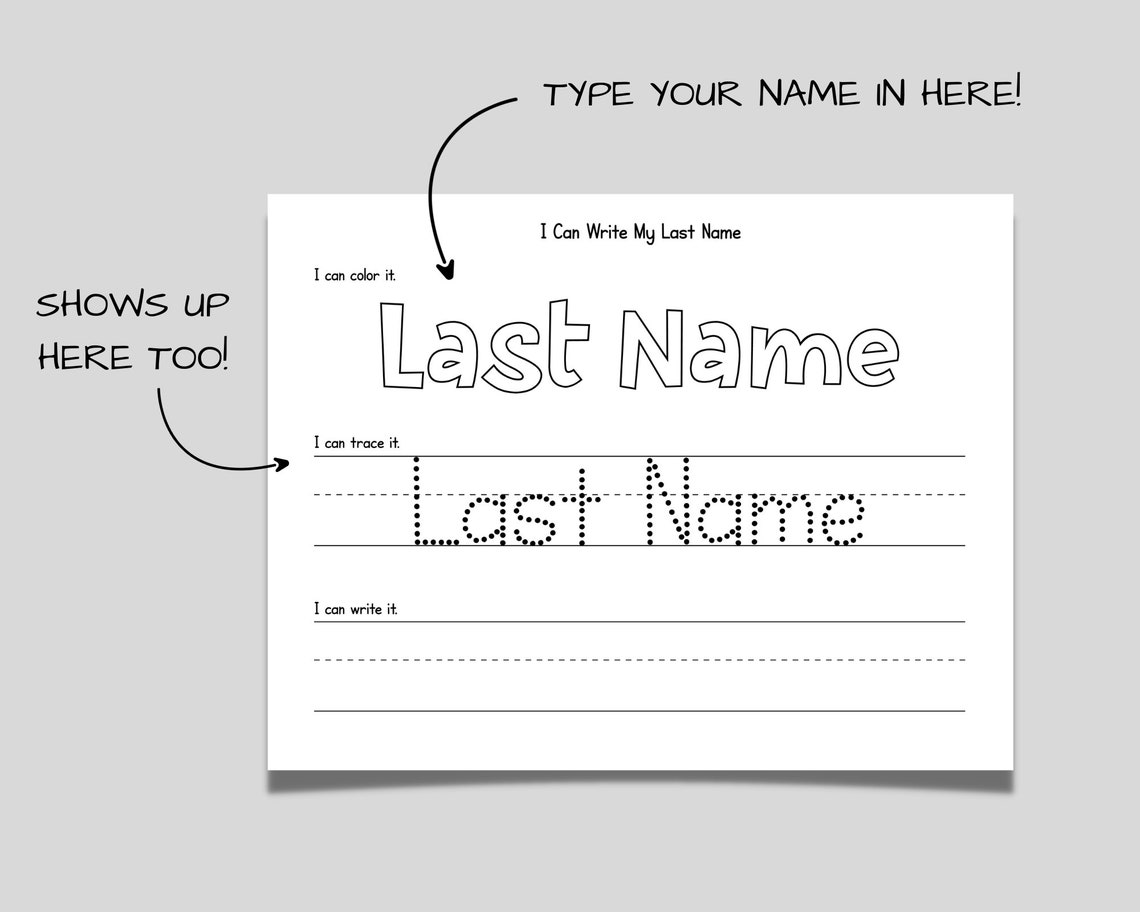 Custom Name Tracing Packet Handwriting Practice Name - Etsy