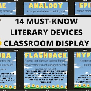X14 Must-know Literary Devices! Sunflower, Happy Classroom Decor ...