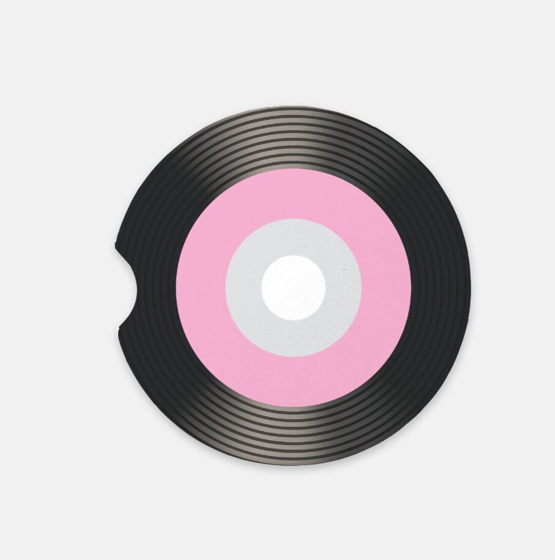 Retro Vintage Vinyl Record Pink Car Coasters Vintage Album - Etsy