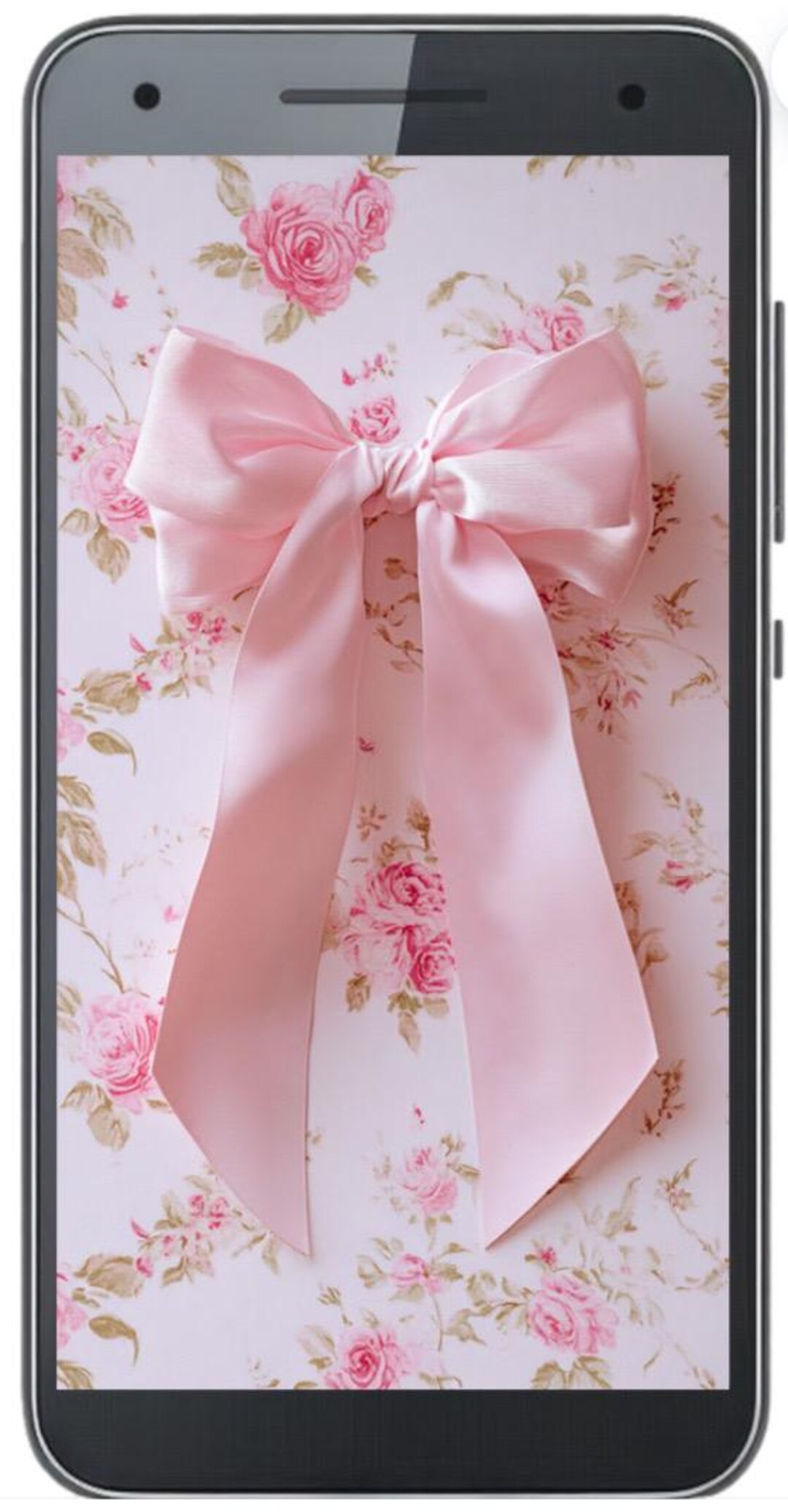 Pink Bow Floral Coquette Fancy iPhone Wallpaper Lock Screen Background ...