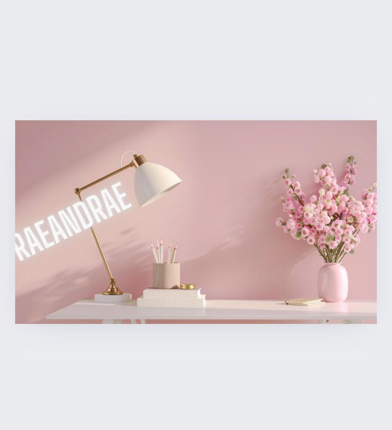 Zoom Virtual Meeting Teams Meeting Office Pink Flowers White Desk ...