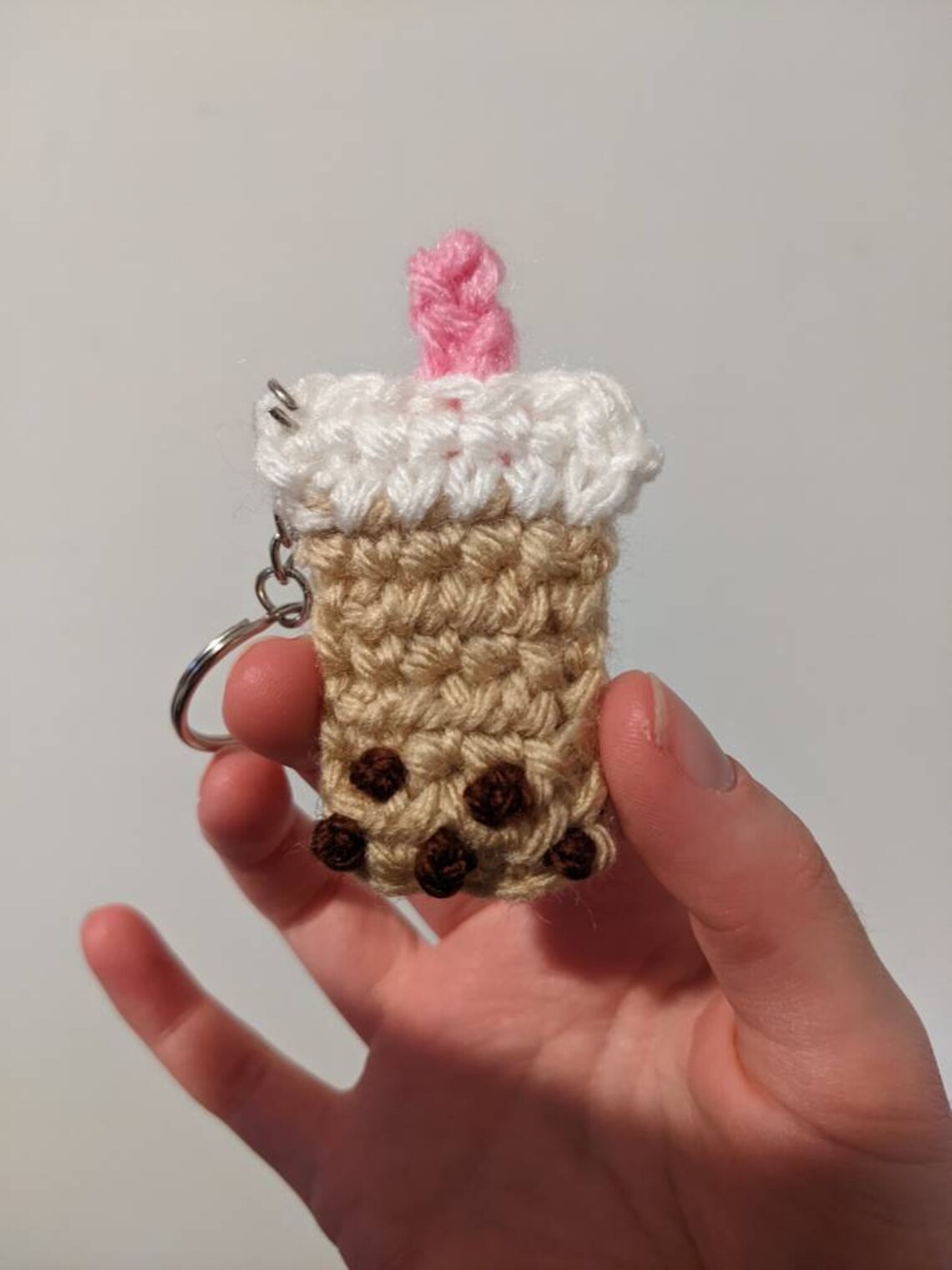 Crochet Boba Milk Tea Keychain - Etsy