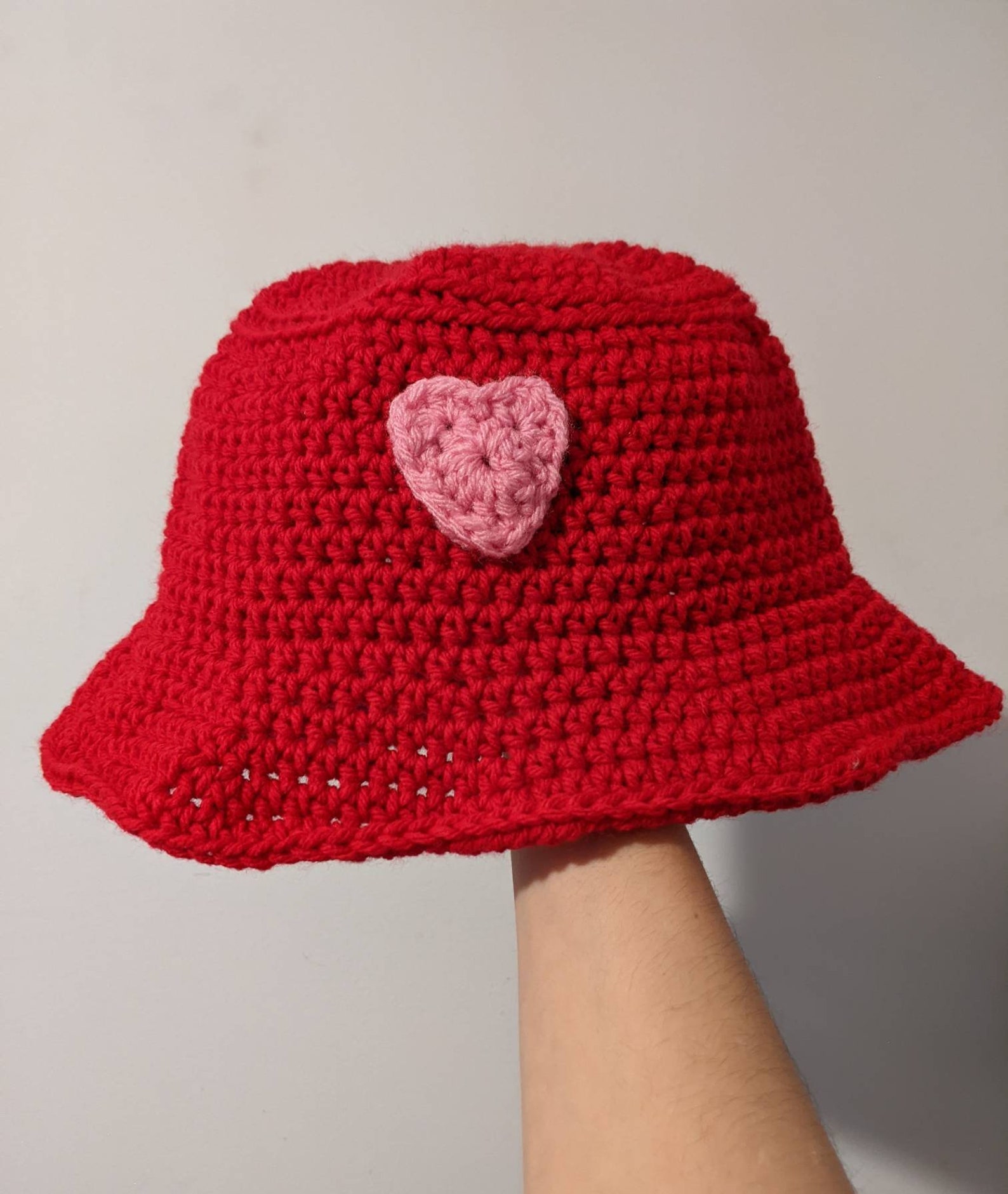 Heart Crochet Bucket Hat - Etsy