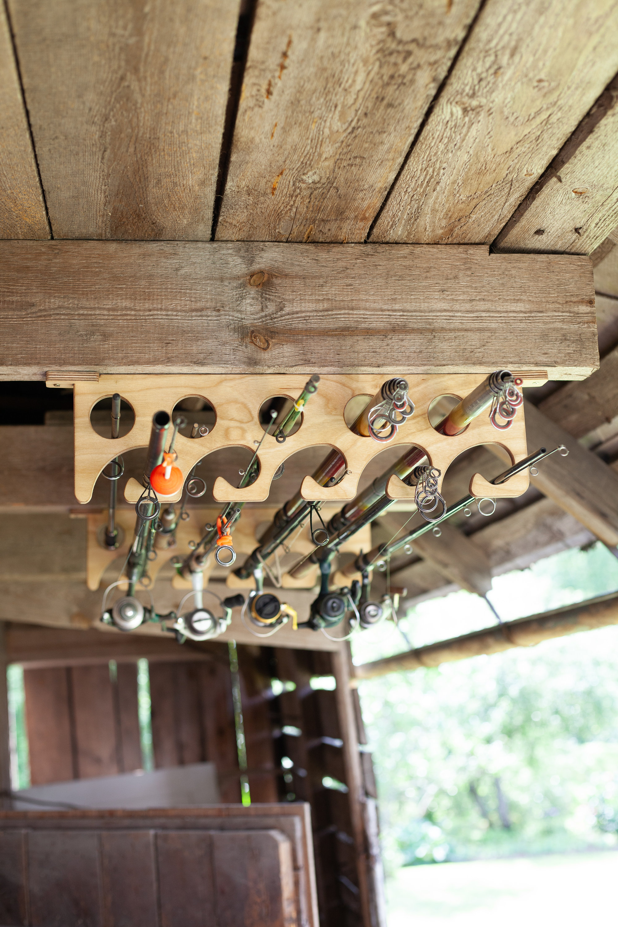 Ceiling Fishing Rod Wall Rack for 10 Rods Wall Stand Pole Organizer ...