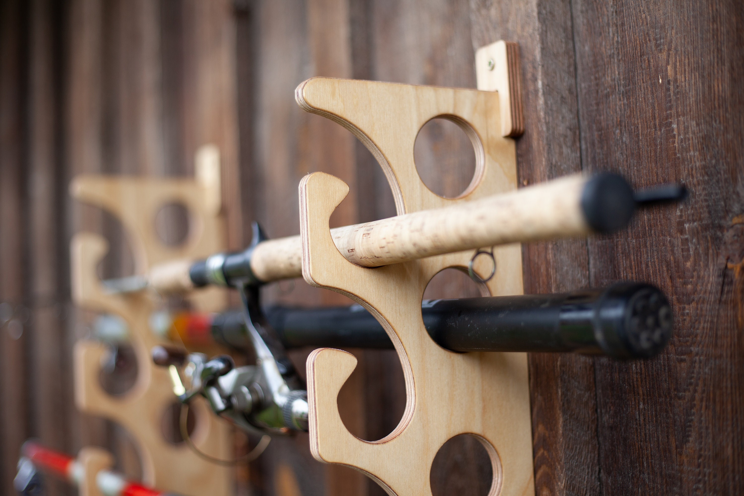Ceiling Fishing Rod Wall Rack for 10 Rods | Wall Stand | Pole Organizer ...