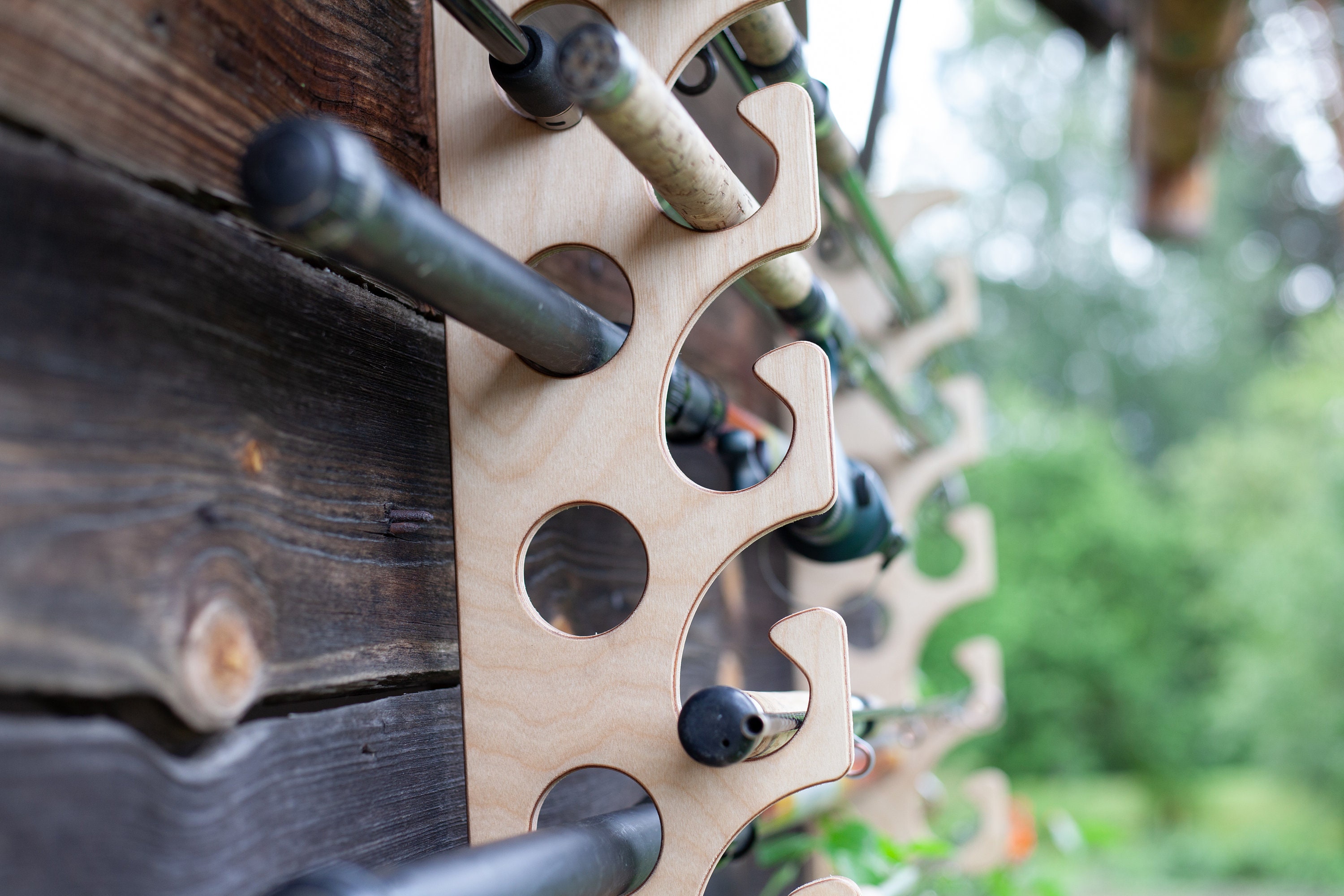 Ceiling Fishing Rod Wall Rack for 10 Rods Wall Stand Pole Organizer ...