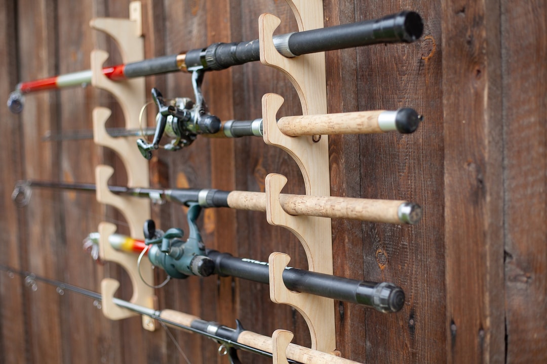 Fishing Rod Stand, Reel Wall Stand, Casting Rod Display, Wall Fishing ...