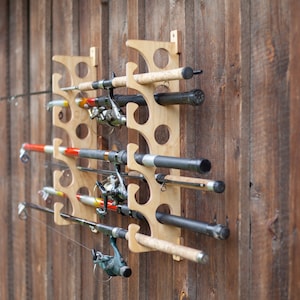 Ceiling Fishing Rod Wall Rack for 10 Rods | Wall Stand | Pole Organizer ...