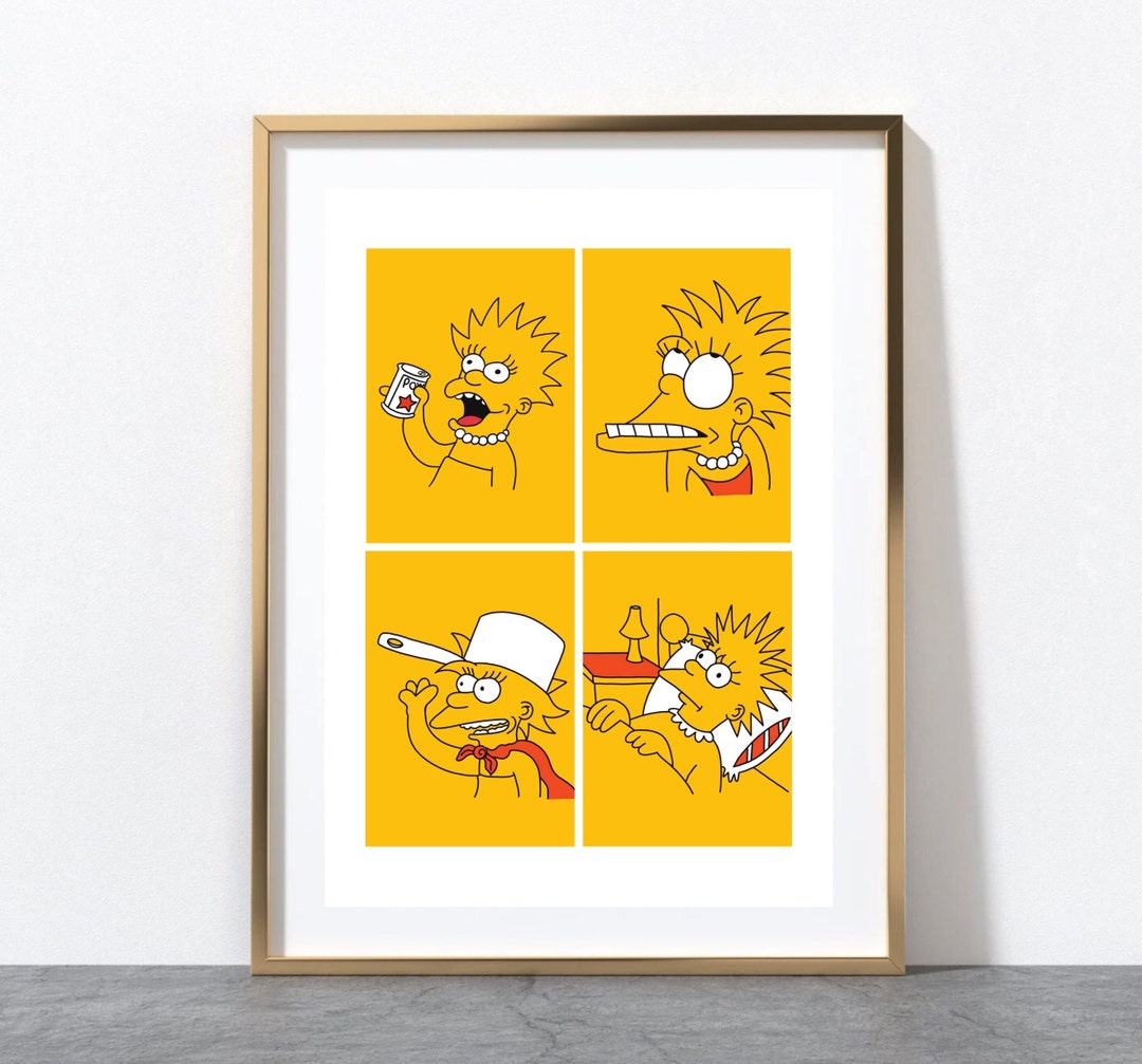 Lisa Simpson Old Style A4 Print - Etsy UK