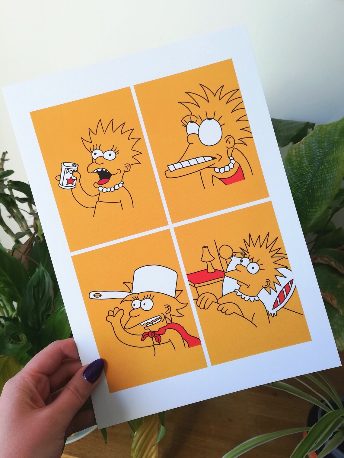 Lisa Simpson Old Style A4 Print - Etsy UK