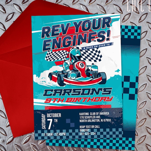 Go Kart Invitation - Etsy
