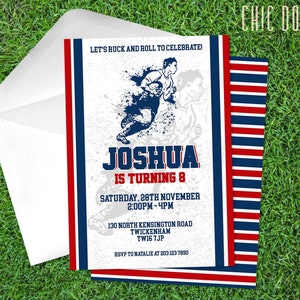 Rugby Invitation DIGITAL Printable DIY Editable Instant Download - Etsy