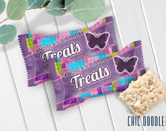 Roller Skate Birthday Party Favor, Neon Glow Personalized Rice Krispies ...