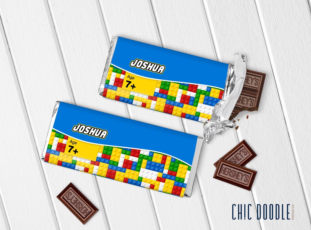 Building Blocks Candy Bar Wrappers Hersheys Crunch DIGITAL Printable ...