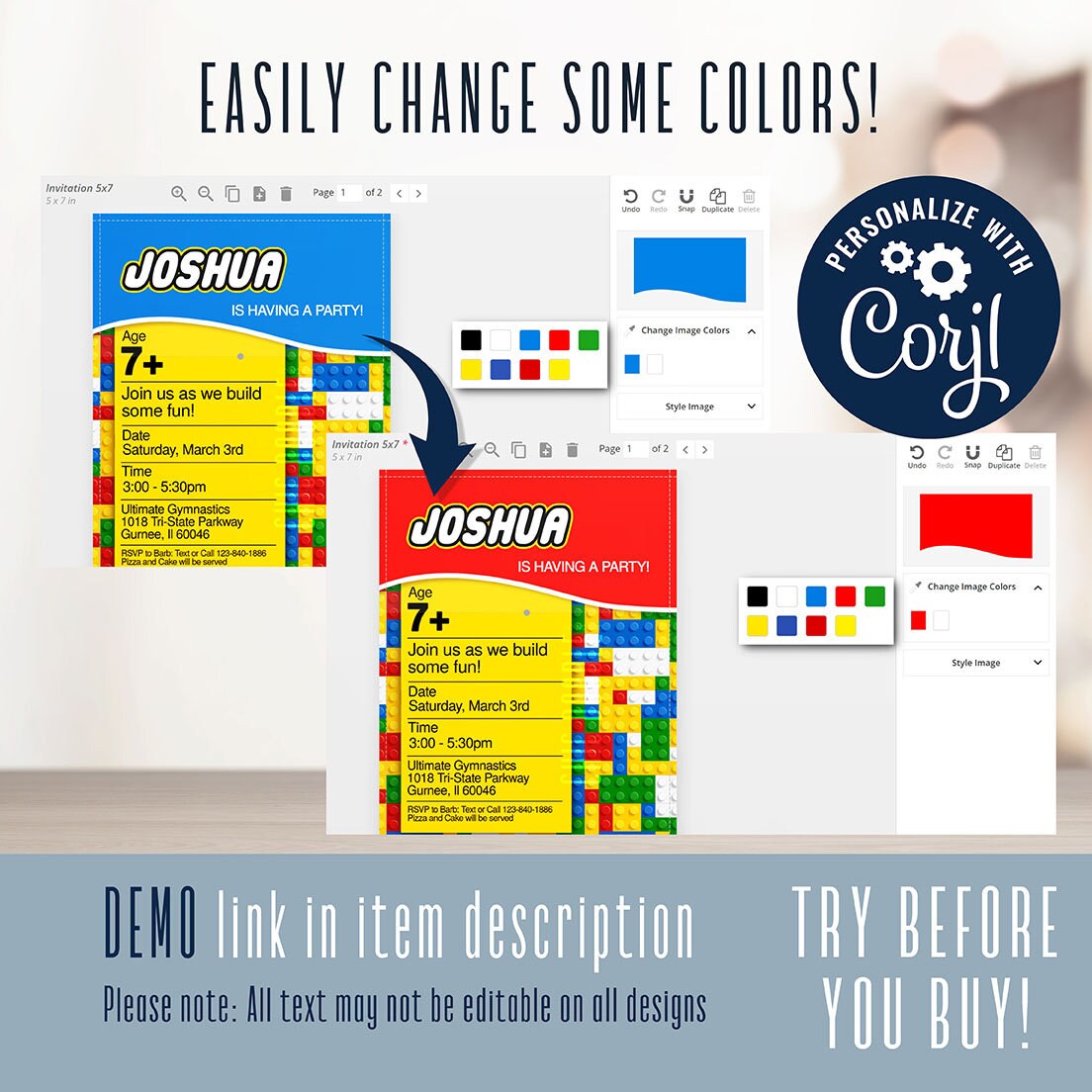 Building Blocks Water Bottle Labels DIGITAL Printable - Etsy