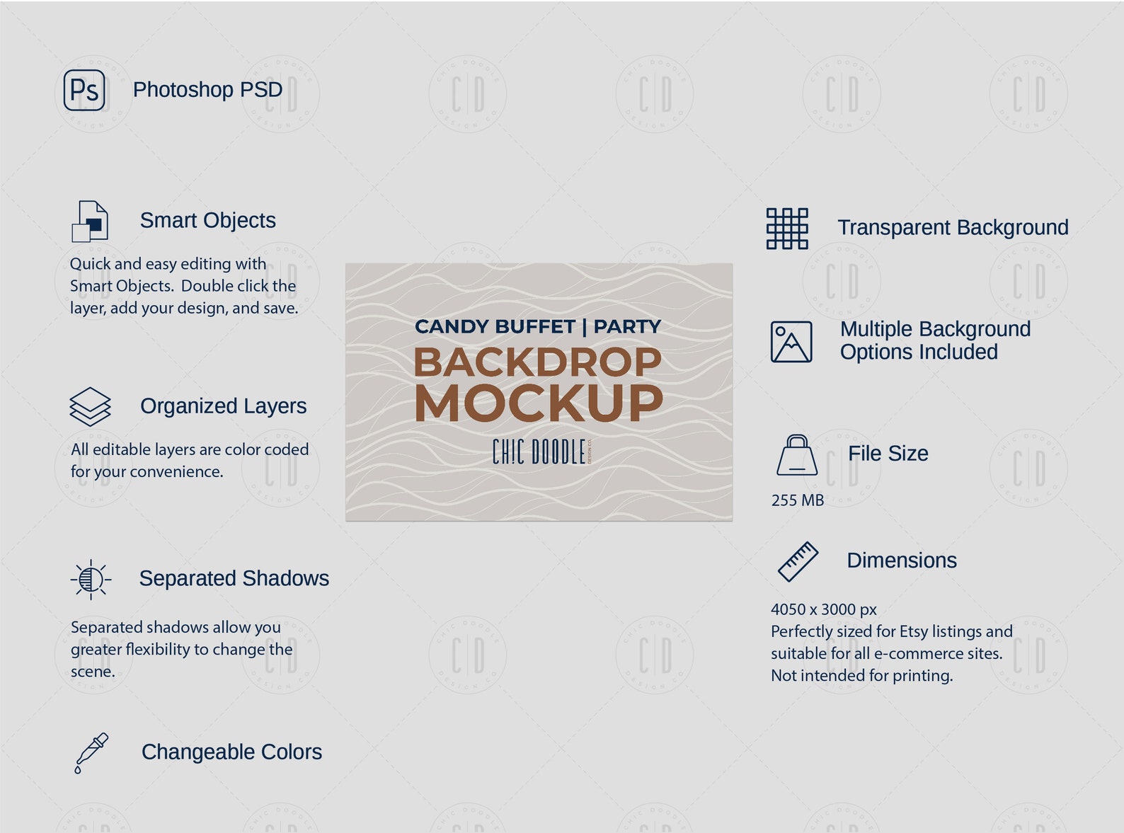 Mockup Scene Backdrop Banner Candy Buffet Party - Etsy