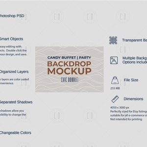 Mockup Scene Backdrop Banner Candy Buffet Party Dessert Table Mockup ...