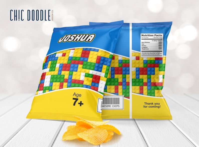 Building Blocks Chip Bag DIGITAL Printable Editable - Etsy
