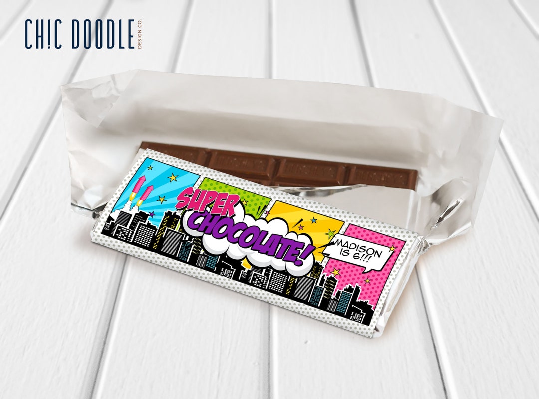 Pop Art Superhero Comic Candy Bar Wrappers Hersheys Crunch DIGITAL ...