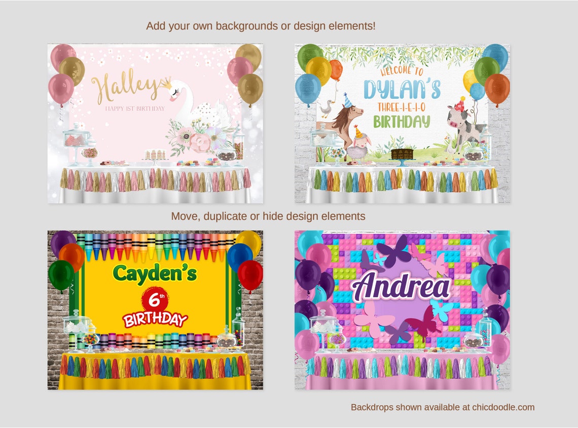 Mockup Scene Backdrop Banner Candy Buffet Party - Etsy