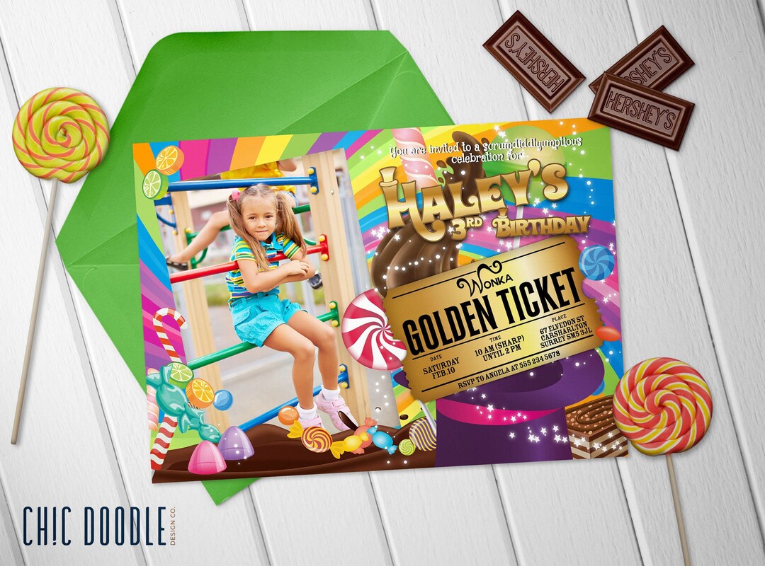 Chocolate Factory Party Invitation DIGITAL Printable DIY Editable ...