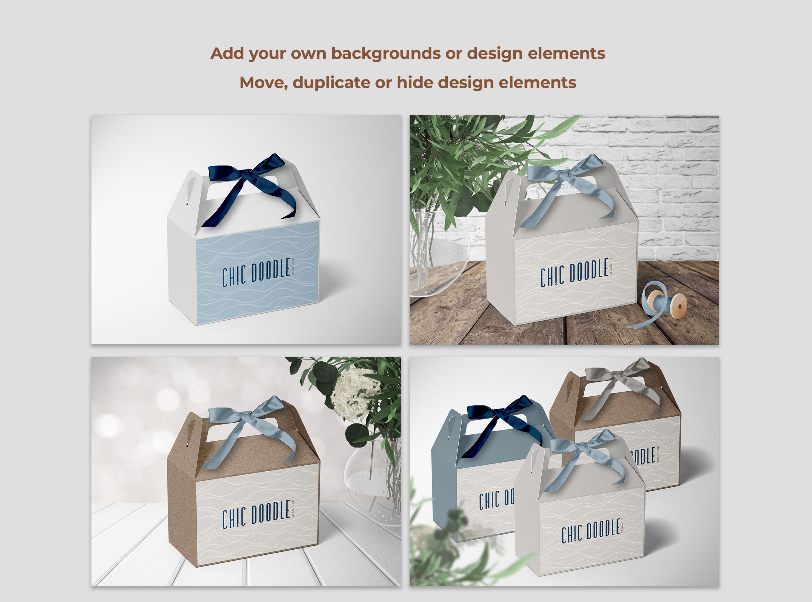 Gable Box Label Mockup Scene Mockup PSD Photoshop - Etsy