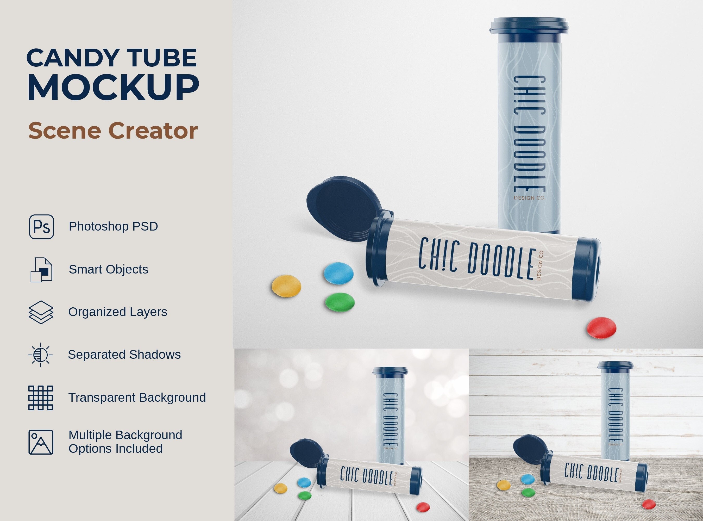 Mockup Scene Candy Tube Label Wrapper Mockup PSD - Etsy