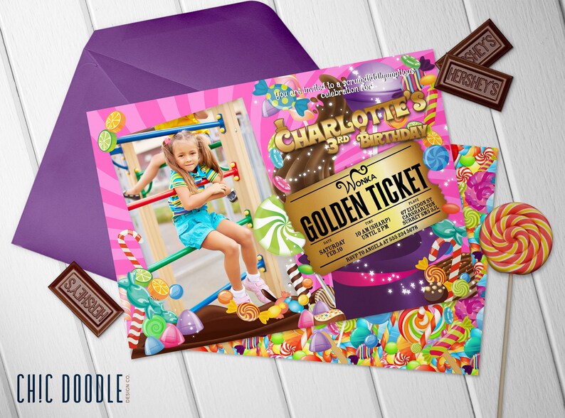 Chocolate Factory Party Invitation DIGITAL Printable DIY - Etsy