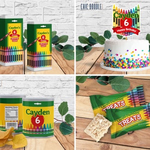 Crayon Art Party Mega Bundle DIGITAL Printable Editable Instant ...