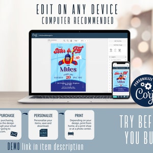 Indoor Skydiving Party Invitation DIGITAL Printable DIY Editable ...