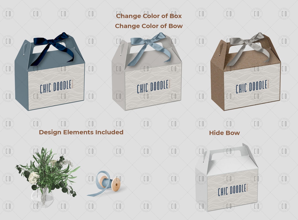 Gable Box Label Mockup Scene Mockup PSD Photoshop - Etsy