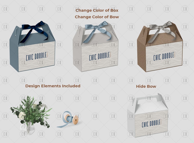 Gable Box Label Mockup Scene Mockup PSD Photoshop - Etsy