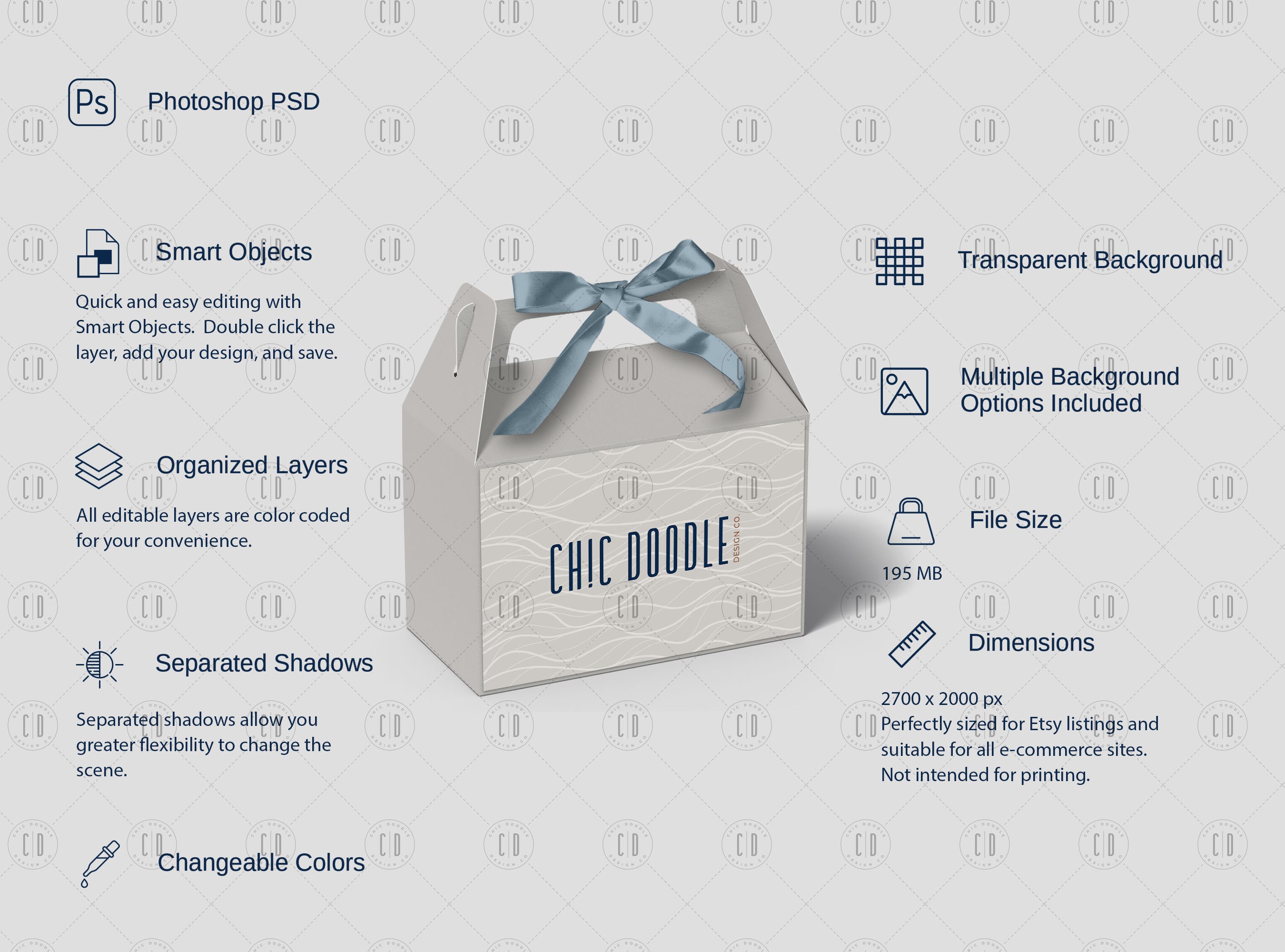 Gable Box Label Mockup Scene Mockup PSD Photoshop - Etsy