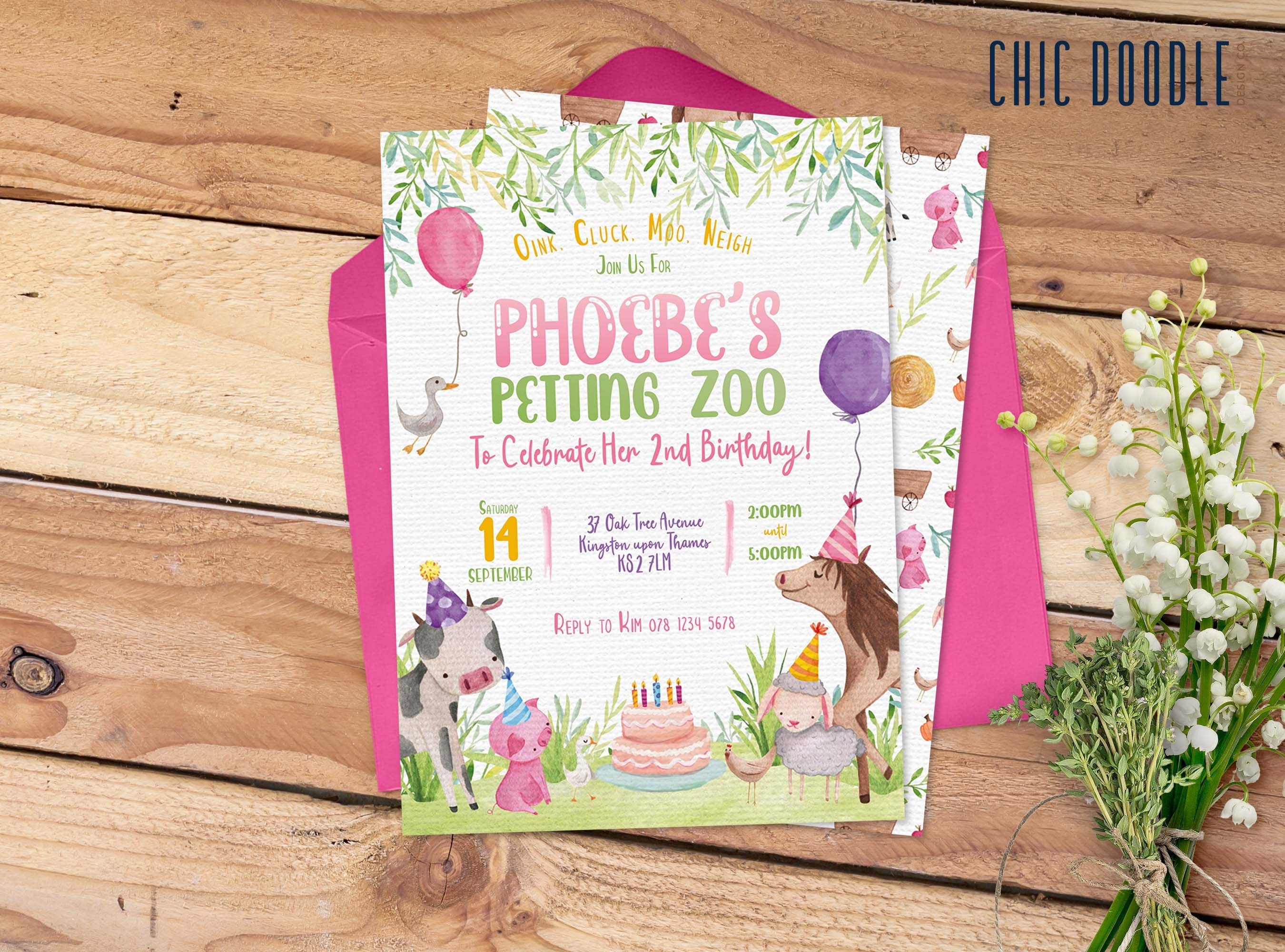 Petting Zoo Invitation DIGITAL Printable DIY Editable Instant Download ...