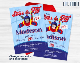 SKYDIVING Indoor or Outdoor Invitation Custom Digital File - Etsy